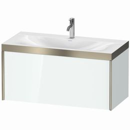 Duravit XViu Waschtisch-Unterschrank XV4611OB185P 100x48cm, 1 Auszug, 1 Hahnloch, champagner matt, Rahmen P, weiß hochglanz
