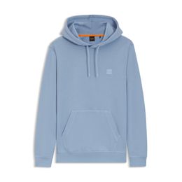 Kapuzensweatshirt BOSS Orange "Wetalk", Herren, Gr. 6XL, blau (open blau470), Sweatware, Obermaterial: 100% Baumwolle, unifarben, regular fit hüftlang, hoch geschlossener Ausschnitt, weit Bündchen, Sweatshirts, mit gesticktem BOSS Markenlabel