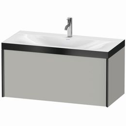 Duravit XViu Waschtisch-Unterschrank XV4611OB207P 100x48cm, 1 Auszug, 1 Hahnloch, schwarz matt, Rahmen P, betongrau matt