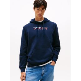 Hoodie Tommy Jeans "TJM DNA", Herren, Gr. L, blau (schwarz night navy), Sweatware, Obermaterial: 100% Baumwolle, regular fit, Rippbündchen, Sweatshirts, Sweatshirt, Reuglar Fit, mit Logo