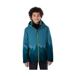 Skijacke Killtec "KSW 383 BYS SKI JCKT", Jungen, Gr. 128, blau (ocean), Obermaterial: 100% Polyester;Futter: 100% Polyester;Füllung: 100% Polyester, Jacken, Wasser- und winddichte Skijacke mit verstellbarer Kapuze