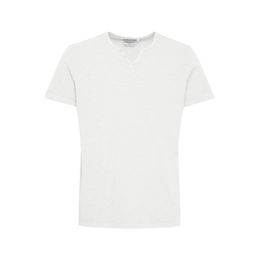 T-Shirt Blend "BHAshton split neck tee", Herren, Gr. L, weiß (snow weiß), Single Jersey, Obermaterial: 100% Baumwolle, unifarben, regular fit hüftbedeckend, V-Ausschnitt, Shirts, mit Deko-Knopfdetail am Ausschnitt