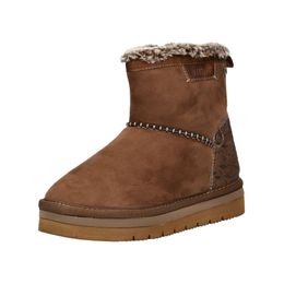 Stiefelette Mustang Shoes "Mustang Shoes Stiefelette Lederimitat/Textil", Damen, Gr. 41, braun, Lederimitat, Textil, Schuhe Stiefelette