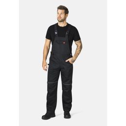 Arbeitslatzhose HERO by John Medoox "EDMONTON Basic Workwear Arbeits-Cargo-Latzhose", Herren, Gr. 54, Länge 32, schwarz, Sweatware, 65% Polyester, 35% Baumwolle, gerade lang, Hosen, Arbeits-Cargo-Latzhose Funktionsqualitätfür Herren