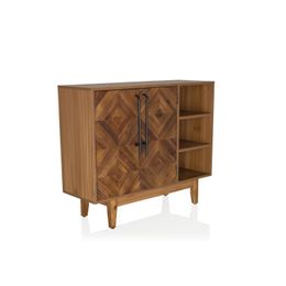 hjh OFFICE Kommode SANTJAGO WOOD massiv Braun