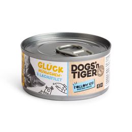 12x70g Dogs'n Tiger Gl&uuml;ck Nassfutter H&uuml;hner- & Lachsfilet
