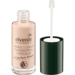 alverde Foundation & Concealer Perfect Cover mit 2% Phyto-Kollagen 20 Almond