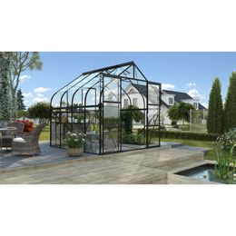 Vitavia Gewächshaus 'Diana 6700' 254,4 x 254 cm mit 3 mm Sicherheitsglas schwarz