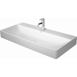 Duravit DuraSquare M&ouml;bel-Waschtisch geschliffen 2353100014 100 x 47 cm, ohne &Uuml;berlauf, mit Hahnlochbank, wei&szlig;, 2 Hahnl&ouml;cher