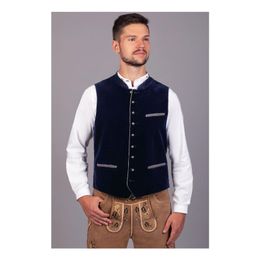 Trachten Weste Ludwig Samt Blau