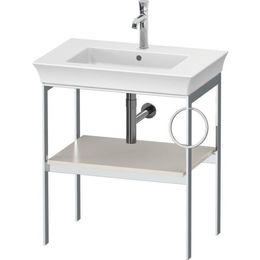 Duravit White Tulip Waschtisch-Konsole WT4543R3939 68,4 x 45 cm, Nordic Wei&szlig; Seidenmatt, bodenstehend, Metall, 1 Handtuchhalter rechts