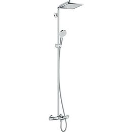 Hansgrohe Crometta E 240 Showerpipe 27298000 chrom, 1jet, 240 x 240 mm, mit Wannenthermostat