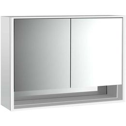 Emco Loft Aufputz-Lichtspiegelschrank 979805212 1000x733mm, mit Unterfach, LED, 2-t&uuml;rig, aluminium/Spiegel