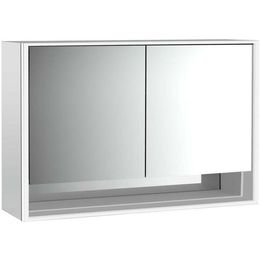 Emco Loft Aufputz-Lichtspiegelschrank 979805218 1200x733mm, mit Unterfach, LED, 2-t&uuml;rig, aluminium/Spiegel