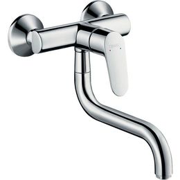Hansgrohe K&uuml;chen Armatur Focus M41 1jet 31825000 chrom, Wandmontage, schwenkbarer Auslauf