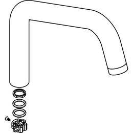 Hansgrohe Auslauf komplett Axor Citterio SPTM 98604800 Festauslauf steel