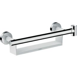 Hansgrohe Comfort Haltegriff 26328400 wei&szlig;/chrom, mit Ablage und Brausehalter
