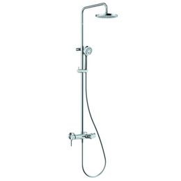 Kludi Logo Einhebelmischer Dual-Shower-System 6808305-00 chrom, mit Kopf- und Handbrause, mit Wanneneinlauf