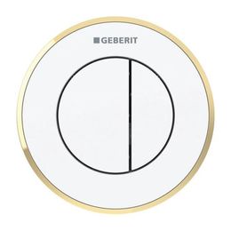 Geberit WC-Steuerung Typ 01 116055KK1 pneumatisch, 2-Mengen-Sp&uuml;lung, Kunststoff, wei&szlig;/vergoldet
