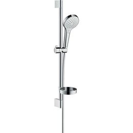 Hansgrohe Croma Select S Vario Brauseset 26566400 weiss chrom, Stange 65, mit Casetta Seifenschale