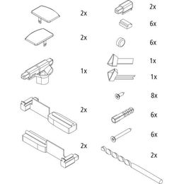 Kermi Ersatzteilset 2534146 Faltwand, 2-/1-fl&uuml;gelig mit Magnetverschluss (V2 TS2)