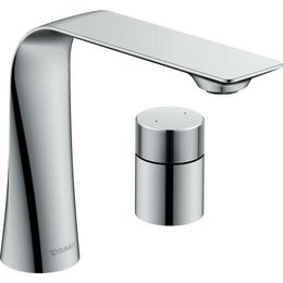 Duravit D.1 Waschtisch-2-Loch-Armatur D11120009010 ohne Zugstangen-Ablaufgarnitur, mit Drehgriff, Ausladung 148mm, chrom