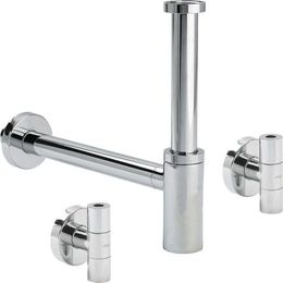 Viega Geruchverschluss Eleganta Set 1, 5788.4 11/4", verchromt, mit 2 Visign-Eckventilen