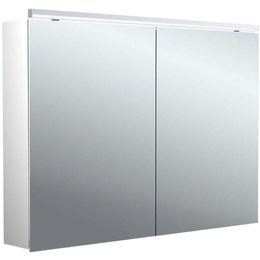 Emco pure 2 Classic Aufputz-Lichtspiegelschrank 979705504 1000x729mm, mit LED-Aufsatzleuchte, 2-t&uuml;rig, Aluminium
