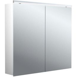 Emco pure 2 Classic Aufputz-Lichtspiegelschrank 979705503 800x729mm, mit LED-Aufsatzleuchte, 2-t&uuml;rig, Aluminium