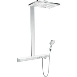 Hansgrohe Rainmaker Select 460 Showerpipe 27028400 weiss chrom, 2 jet, EcoSmart 9 l/m, mit Thermostat