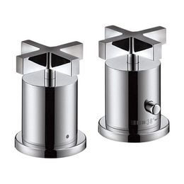Hansgrohe Axor Citterio Fertigmontageset 39480000 2-Loch-Wannenrandarmatur, mit Thermostat, Kreuzgriffen, chrom