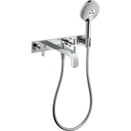 Hansgrohe Axor Citterio Fertigmontageset 39441000 Unterputz-3-Loch-Wannenarmatur, mit Kreuzgriffen, chrom