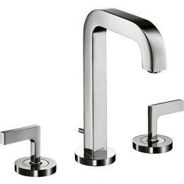 Hansgrohe Axor Citterio 170 3-Loch-Waschtischarmatur 39135000 mit Ausladung 140mm, Zugstangen-Ablaufgarnitur, chrom