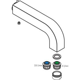 Hansgrohe Auslauf Axor Citterio 97238000 f&uuml;r 3-Loch-Waschtischarmatur Wand 180mm chrom