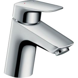 Hansgrohe Logis 70 Waschtischarmatur 71074000 Niederdruck, f&uuml;r offene Warmwasserbereiter, mit Push-Open-Ablaufgarnitur, chrom
