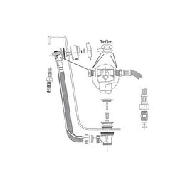 Ideal Standard Ab- und &Uuml;berauf, mit Zulauf, Chrom T6492AA mit Zulauf, chrom