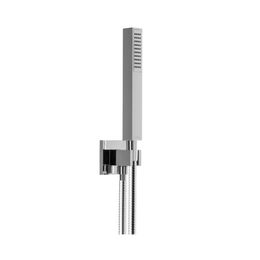 Herzbach Living Spa Wannenset 11.630221.4.01 chrom, mit Konushalter, Brauseanschlussbogen, 1.600mm, square