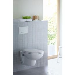 Duravit D-Code WC-Set 45700900A1 wandh&auml;ngend, mit WC-Sitz, Rimless, Durafix, Wei&szlig; Hochglanz
