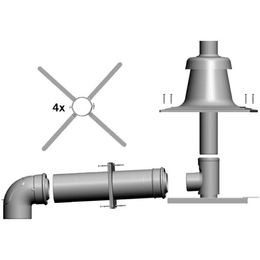 Wolf Anschlussset 2651497 DN 80/125, raumluftunabh&auml;ngig, wei&szlig;, Kunststoff