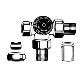Heimeier Thermostat-Dreiwege-Ventilunterteil 4150-02.000 Rp 1/2xR 1/2, rechts, Schraubnippel 1/2", Rotguss vernickelt
