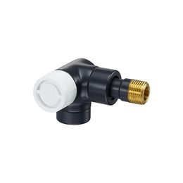 Oventrop Baureihe E Thermostatventil 1163432 Winkel-Eck, links, stufenlose Voreinstellung, DN 15, Messing, anthrazit