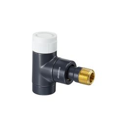 Oventrop Baureihe E Thermostatventil 1163032 Eck, stufenlose Voreinstellung, DN 15, Messing, anthrazit