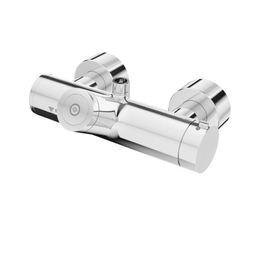 Schell Vitus Brause-Thermostat 016090699 CVD, Batteriebetrieb, verchromt, Duschanschluss oben, thermische Desinfektion