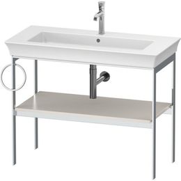 Duravit White Tulip Waschtisch-Konsole WT4544L3939 98,4 x 45 cm, Nordic Wei&szlig; Seidenmatt, bodenstehend, Metall, 1 Handtuchhalter links
