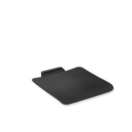 HEWI System 900 Klappsitz 900.51.20260CV 450 x 112 x 525 mm, Edelstahl pulverbeschichtet schwarz matt, matt schwarzer Kunststoff