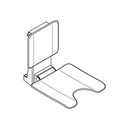 HEWI System 900 Einh&auml;ngesitz 900.51.10460CV 450 x 533 x 637 mm, Edelstahl pulverbeschichtet schwarz matt, matt schwarzer Kunststoff