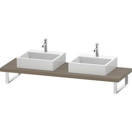 Duravit DuraStyle Konsole DS103C03535 f&uuml;r Aufsatzbecken, 2 Ausschnitte, St&auml;rke 4.5 cm, Eiche terra