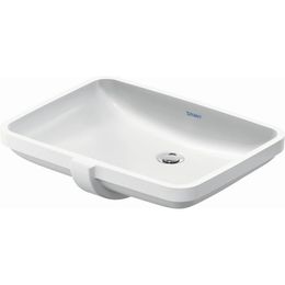 Duravit No. 1 Einbau-Waschtisch 03955500282 55x40cm, f&uuml;r Einbau von unten, mit &Uuml;berlauf, ohne Hahnlochbank, wei&szlig;