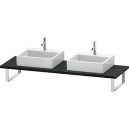 Duravit DuraStyle Konsole DS107C01616 f&uuml;r Aufsatzbecken, 2 Ausschnitte, St&auml;rke 3 cm, Eiche schwarz