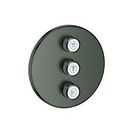 Grohe Grohtherm Smartcontrol Fertigmontageset 29122AL0 hard graphite geb&uuml;rstet, rund, UP-Ventil 3-fach